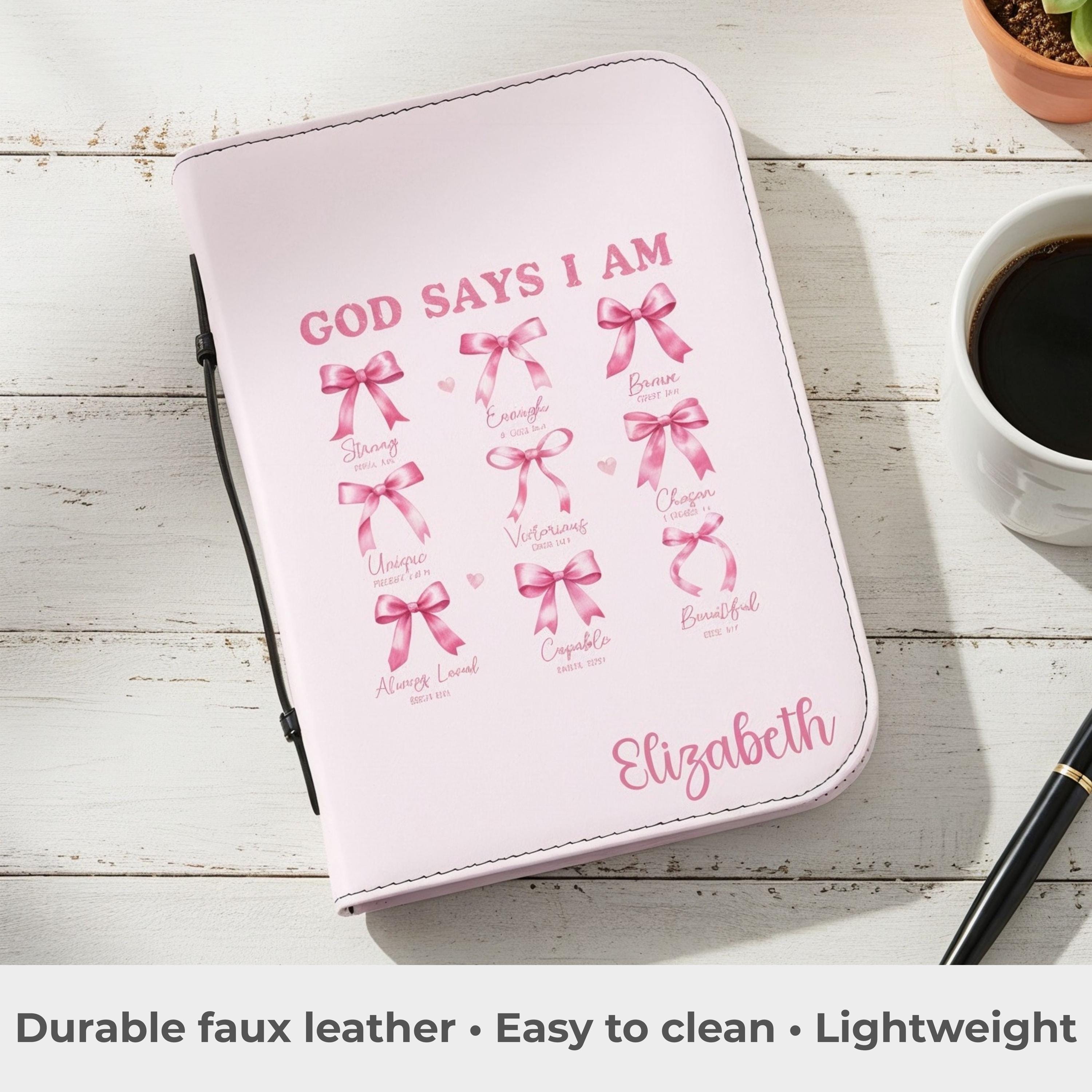 Personalized Pink Bible Cover With Inspirational Quotes | Christian ...