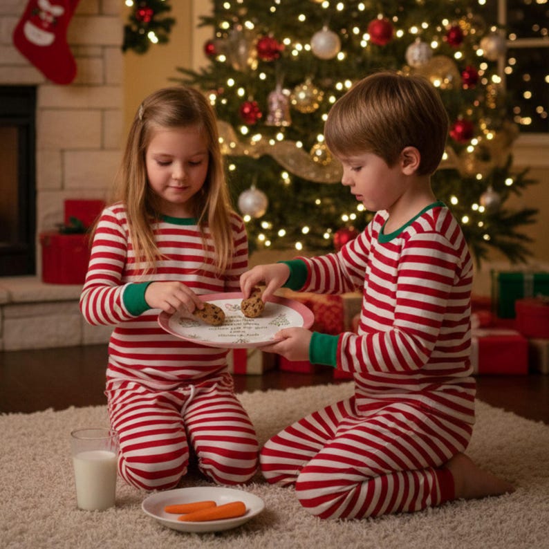 Cookies for Santa Plate Personalized Kids Christmas Doodle Plate Santa ...