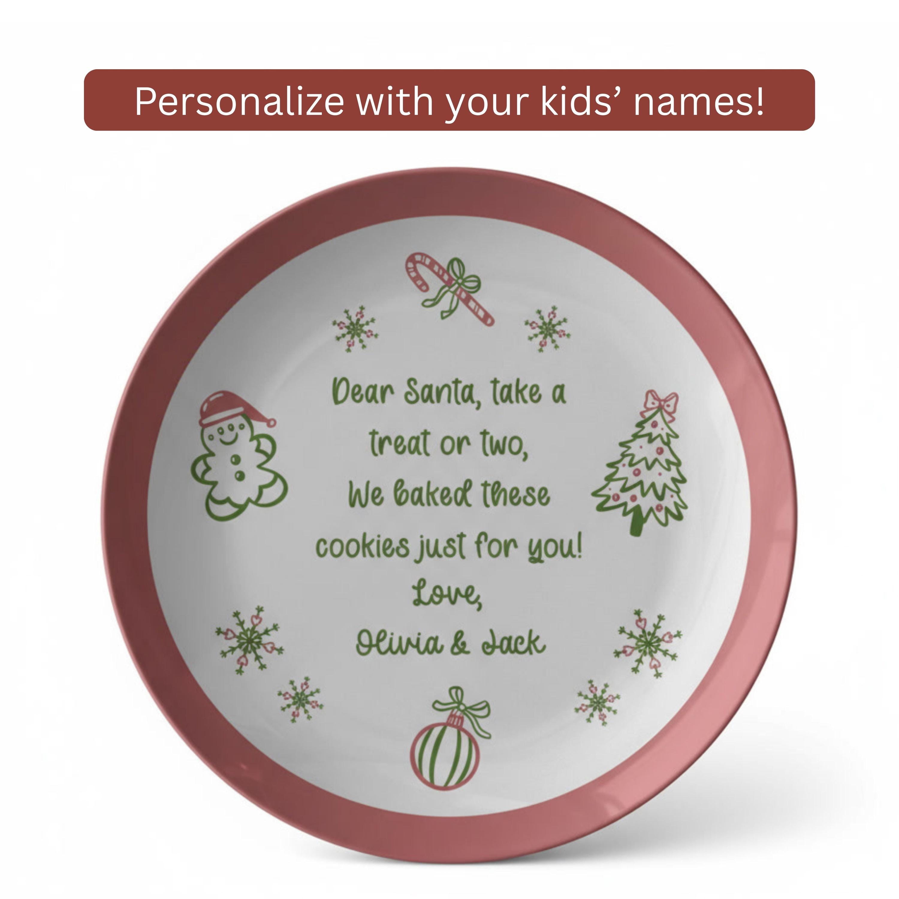 Cookies for Santa Plate Personalized Kids Christmas Doodle Plate Santa ...