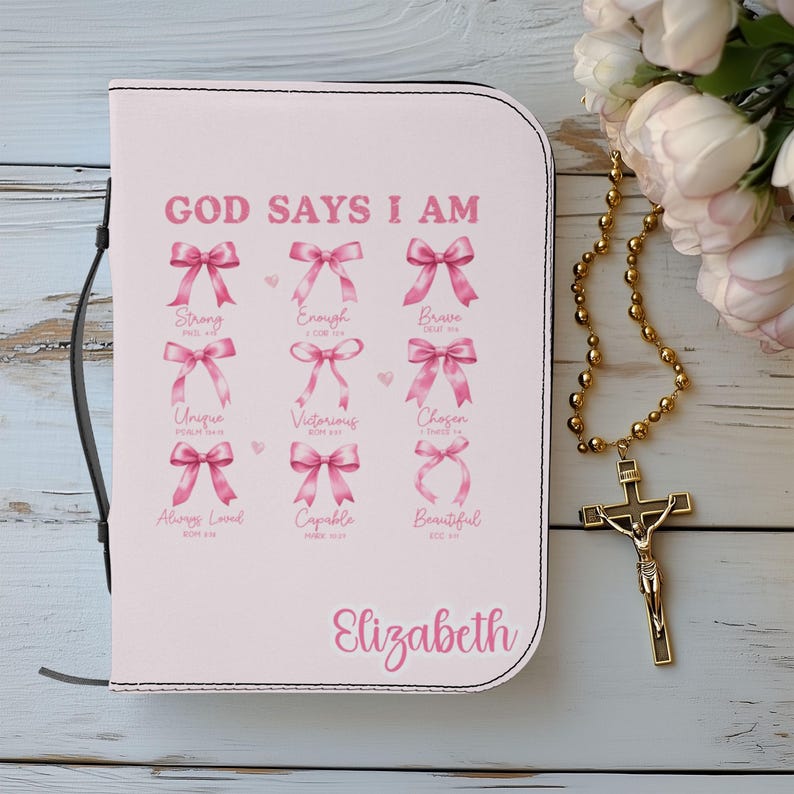 Personalized Pink Bible Cover With Inspirational Quotes | Christian ...