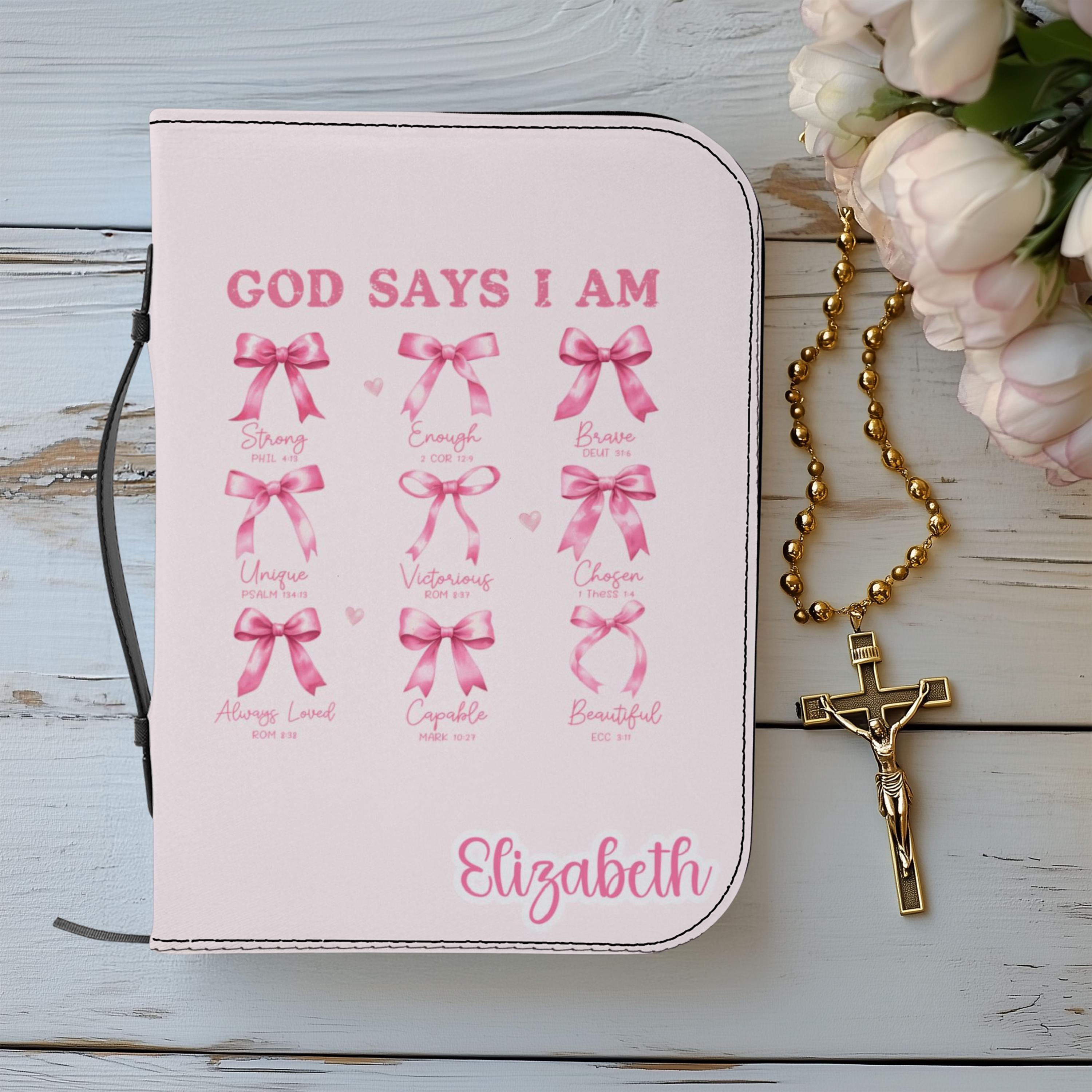 Personalized Pink Bible Cover With Inspirational Quotes | Christian ...