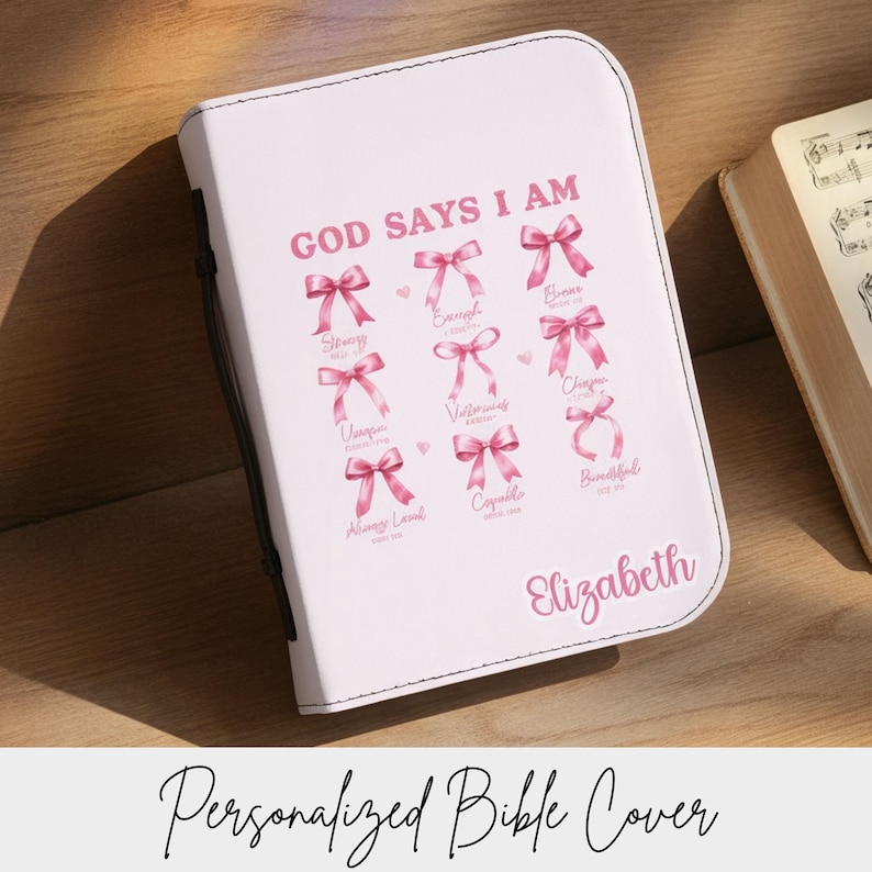 Personalized Pink Bible Cover With Inspirational Quotes | Christian ...