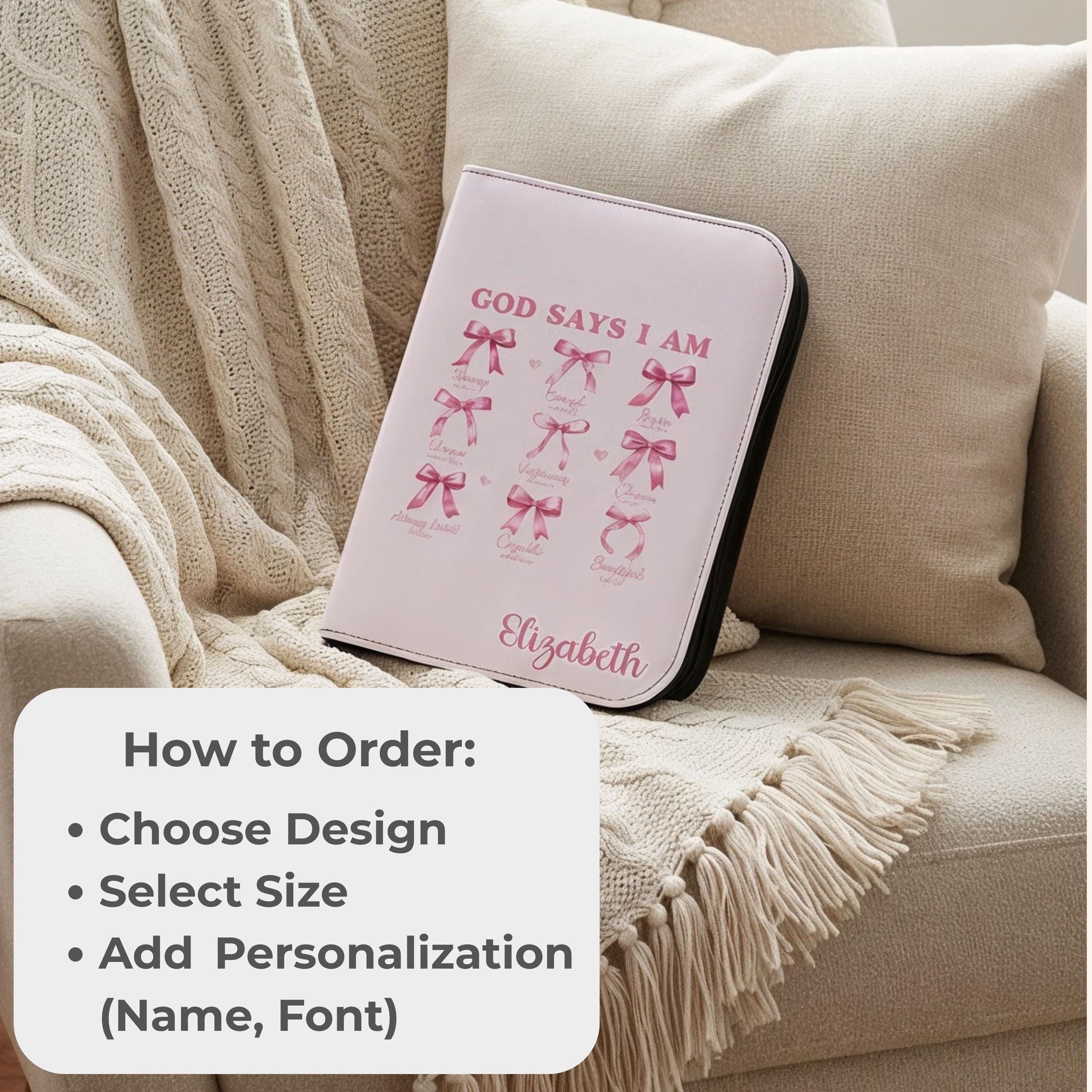 Personalized Pink Bible Cover With Inspirational Quotes | Christian ...