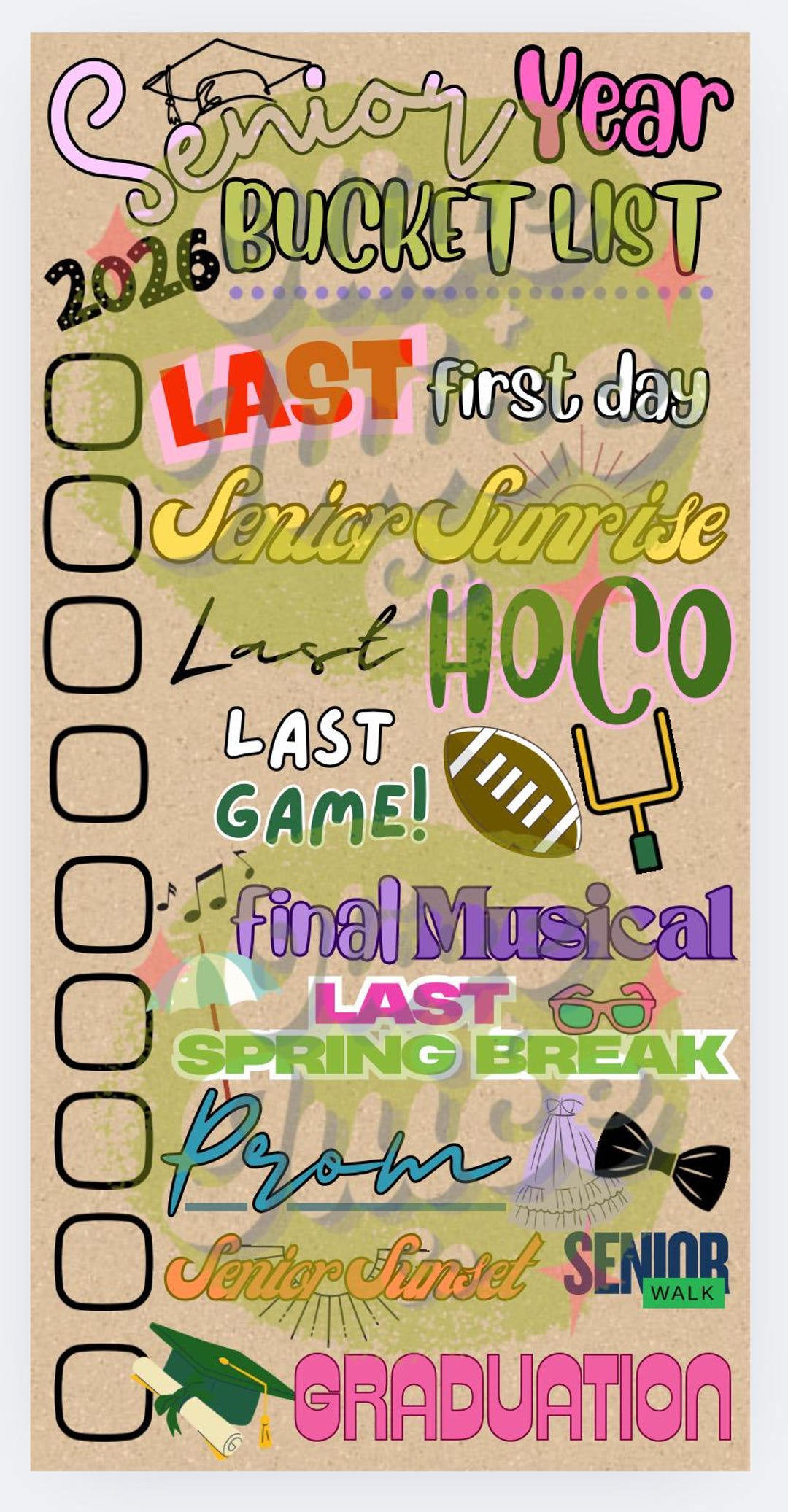 Senior Bucket List Banner - Etsy