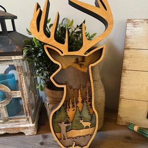 Deer Hunting Layered Wood Decor-rifle or Bow - Etsy
