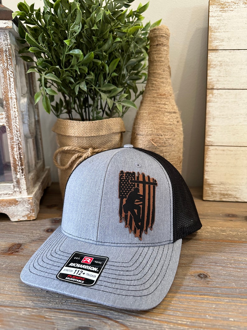 Lineman Flag Leatherette Patch Hat - Etsy