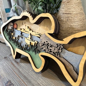 Fishing Layered Art Scene - Etsy