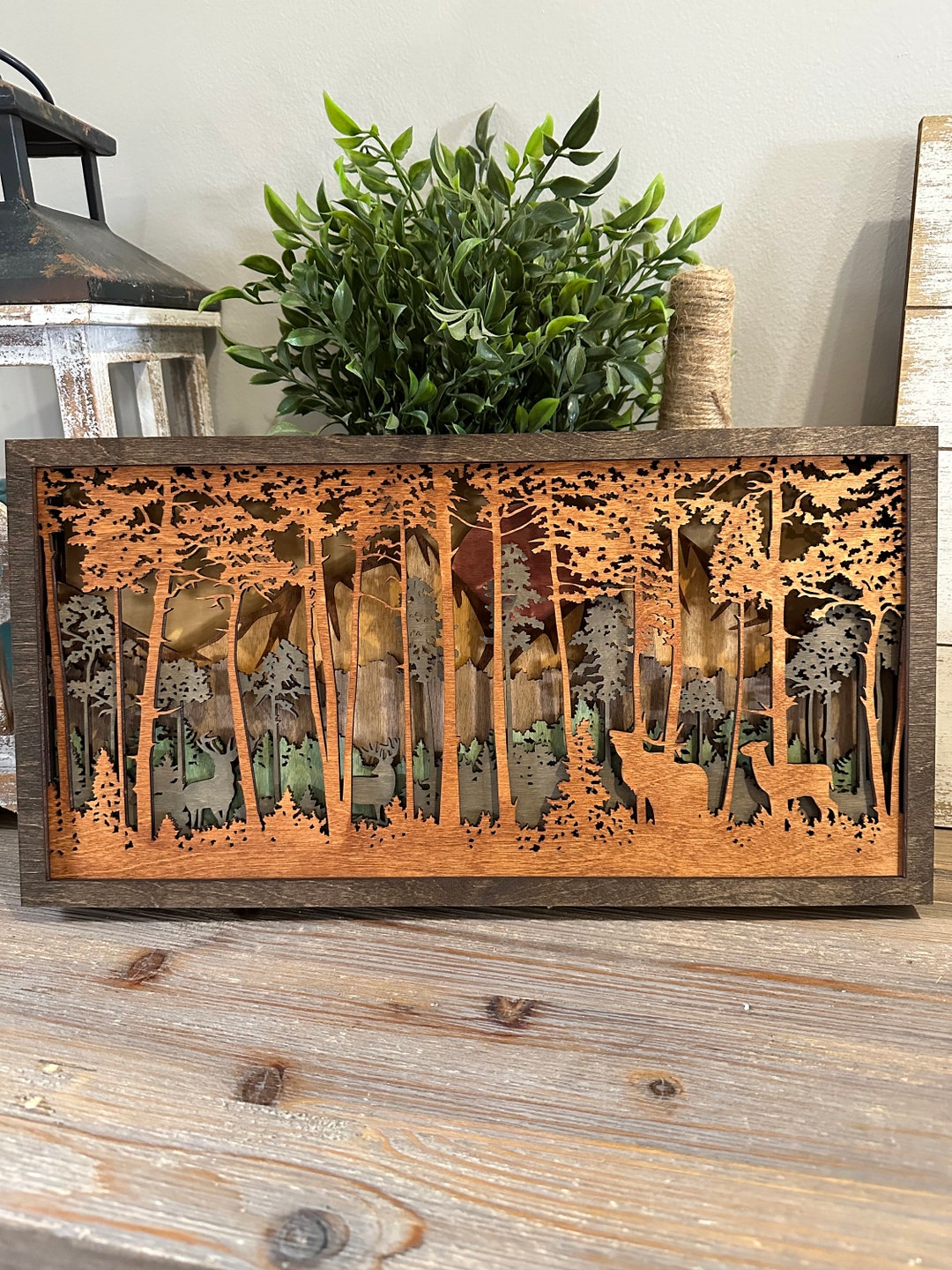 Forest Scene Layered Art - Etsy