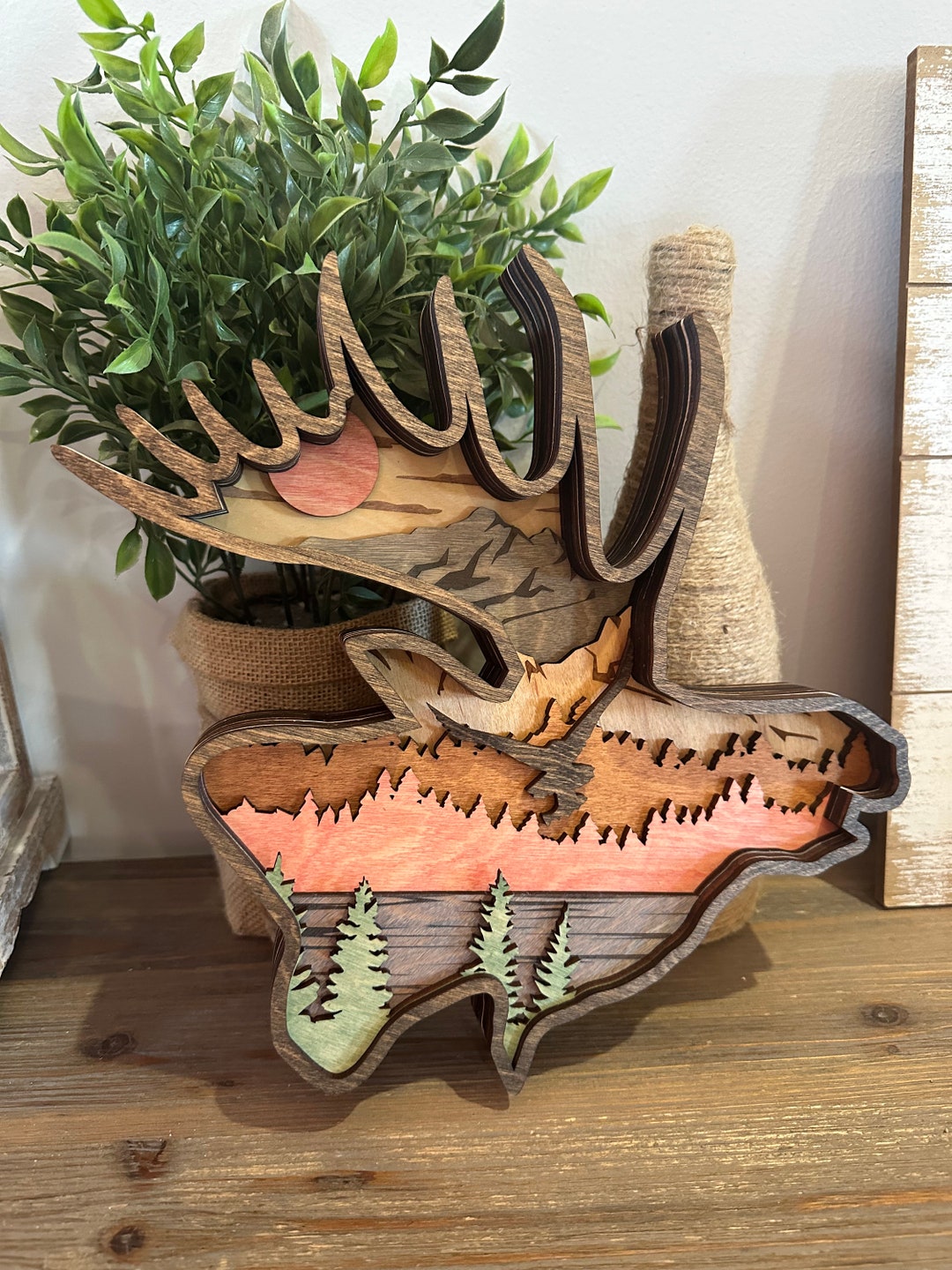 Moose Head Layered Art - Etsy