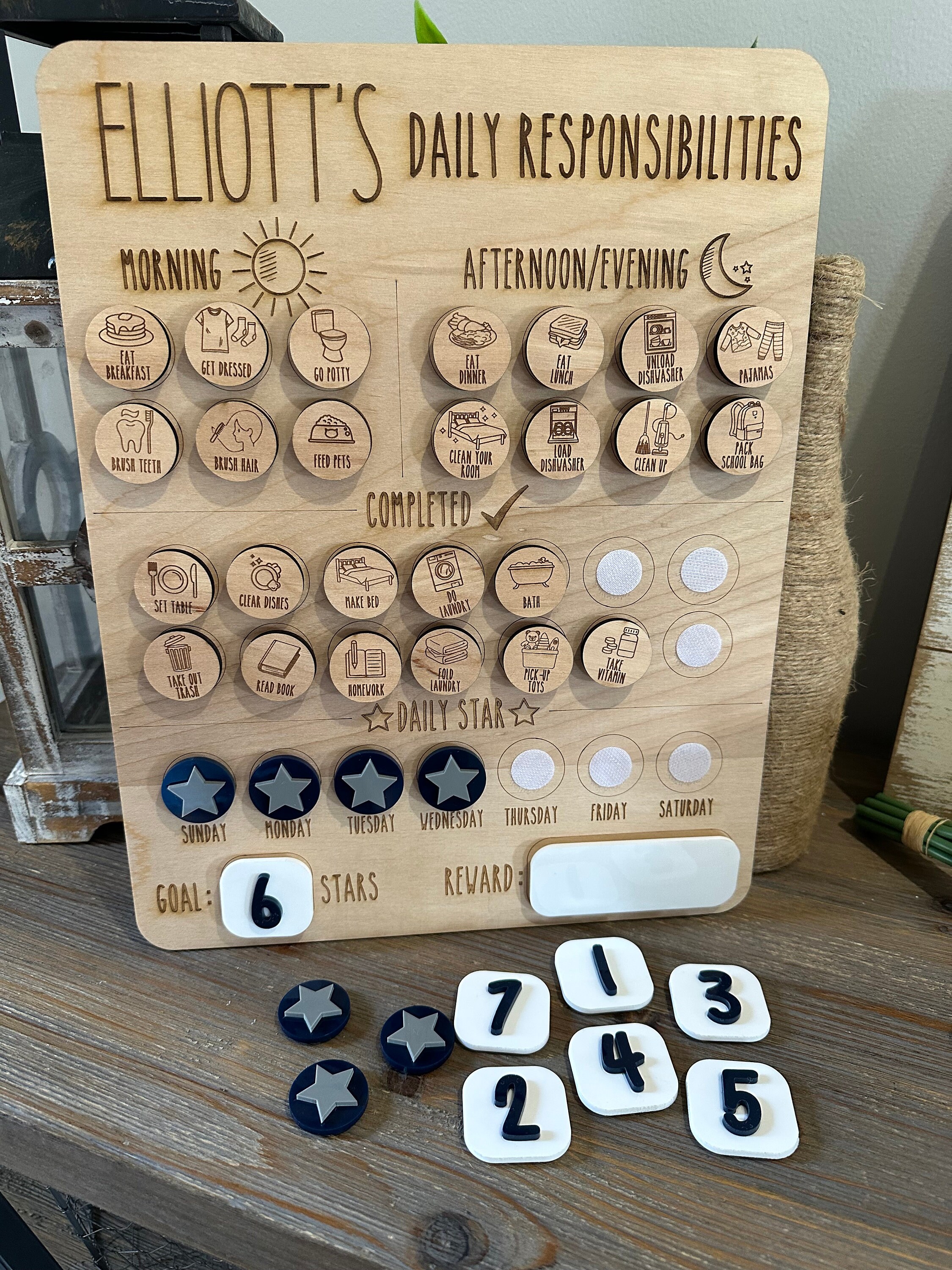 Chore Chart With PINK and Gray Colors - Etsy