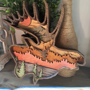 Moose Head Layered Art - Etsy