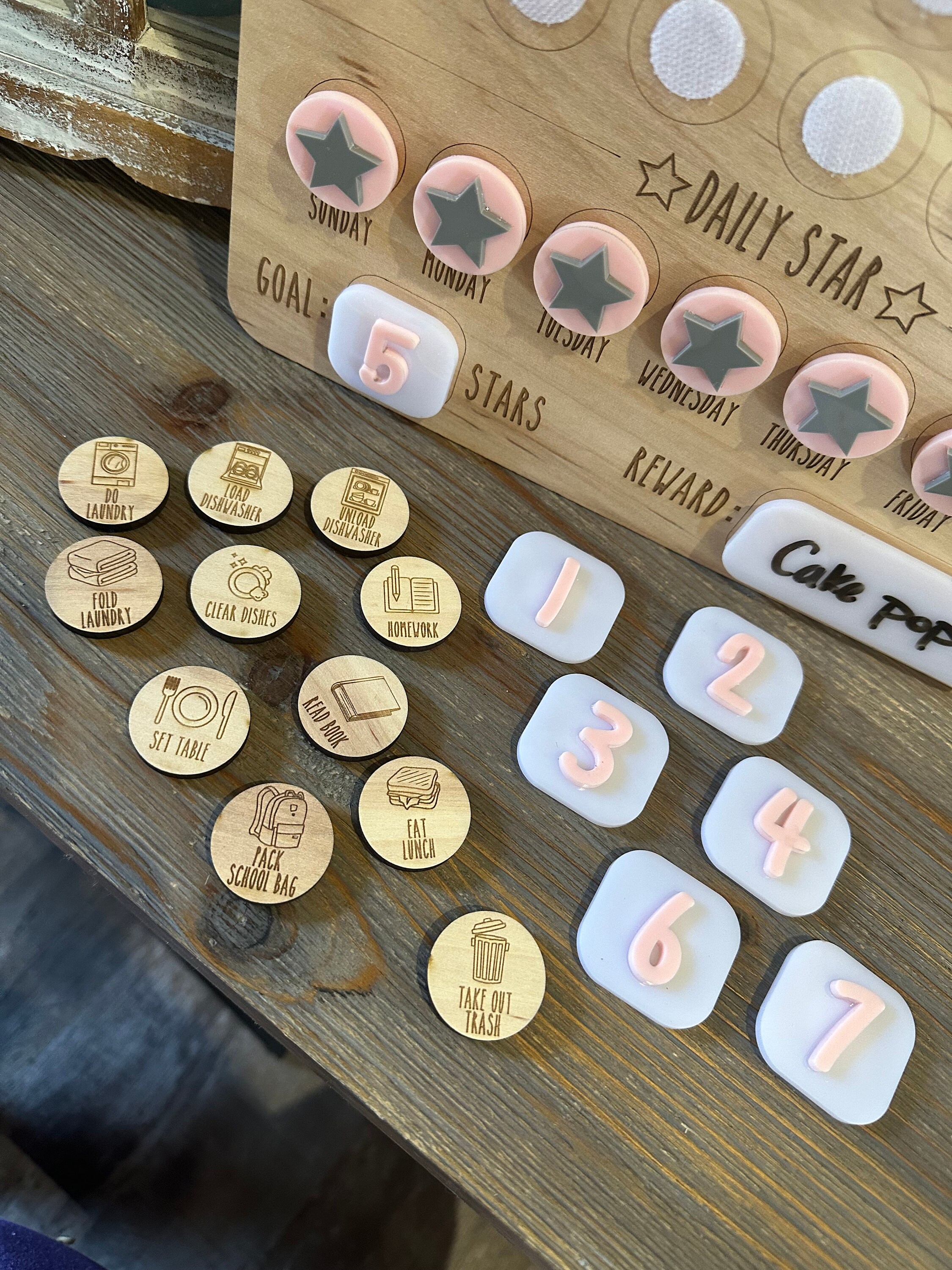 Chore Chart With PINK and Gray Colors - Etsy