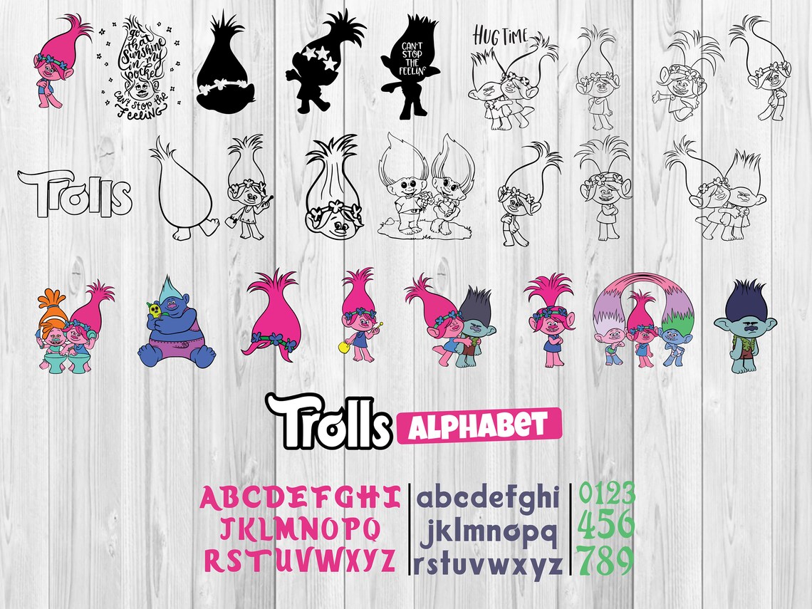 Trolls Svg Bundle Trolls Png Trolls Font Trolls Alphabet - Etsy Australia