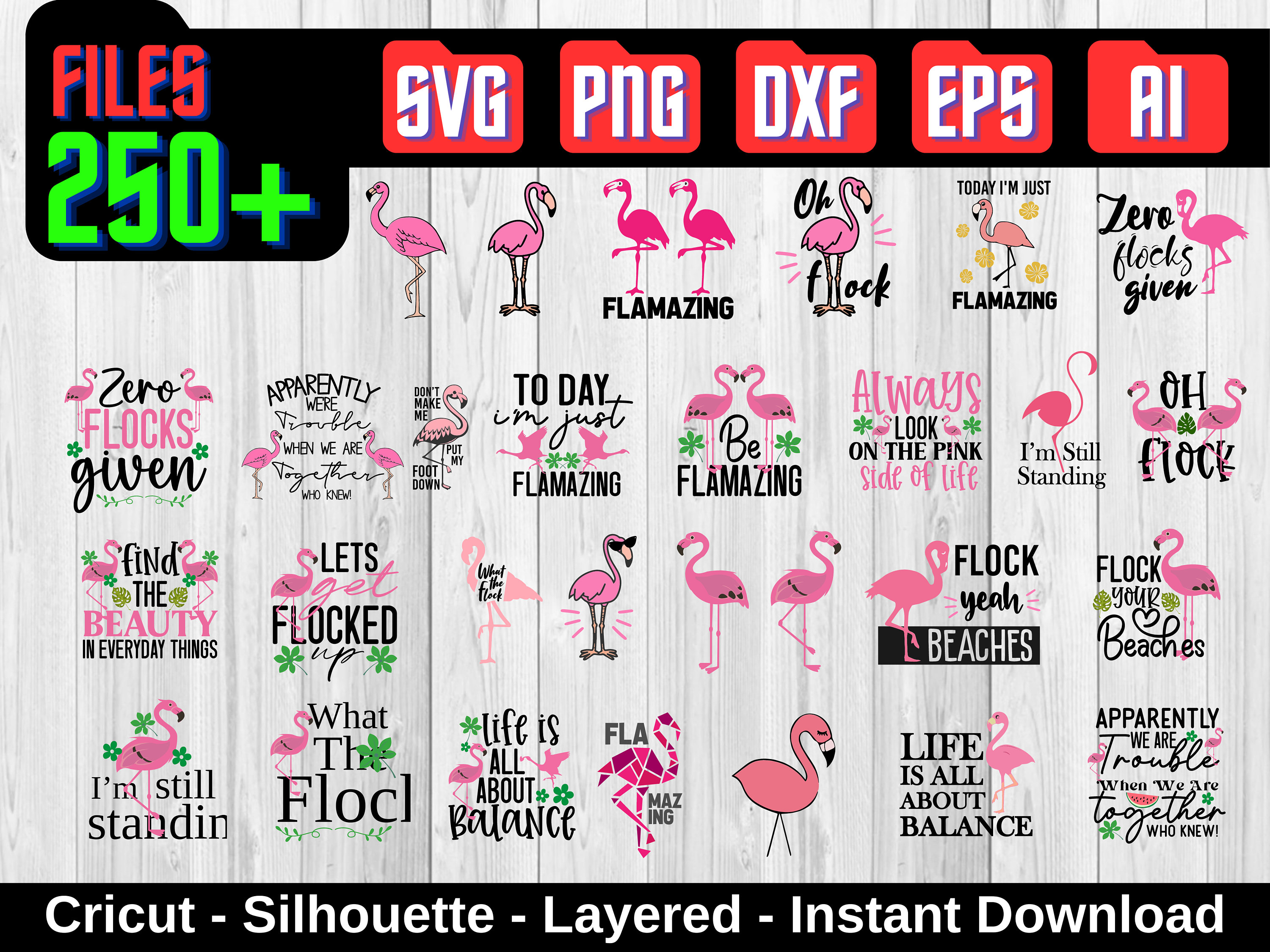 FLAMINGO QUOTES SVG Bundle Flamingo Svg Png Dxf Eps Flamingo - Etsy