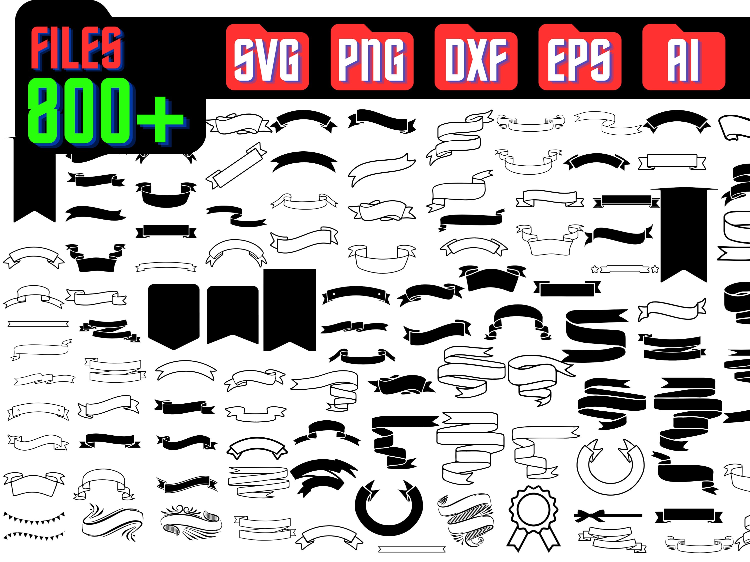 Banner Svg, Ribbon Svg Bundle, Ribbon Banner Svg Cut Files, Banners Svg ...