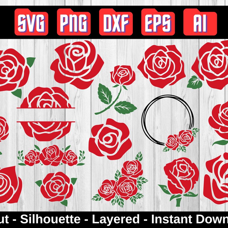 Rose Svg - Etsy