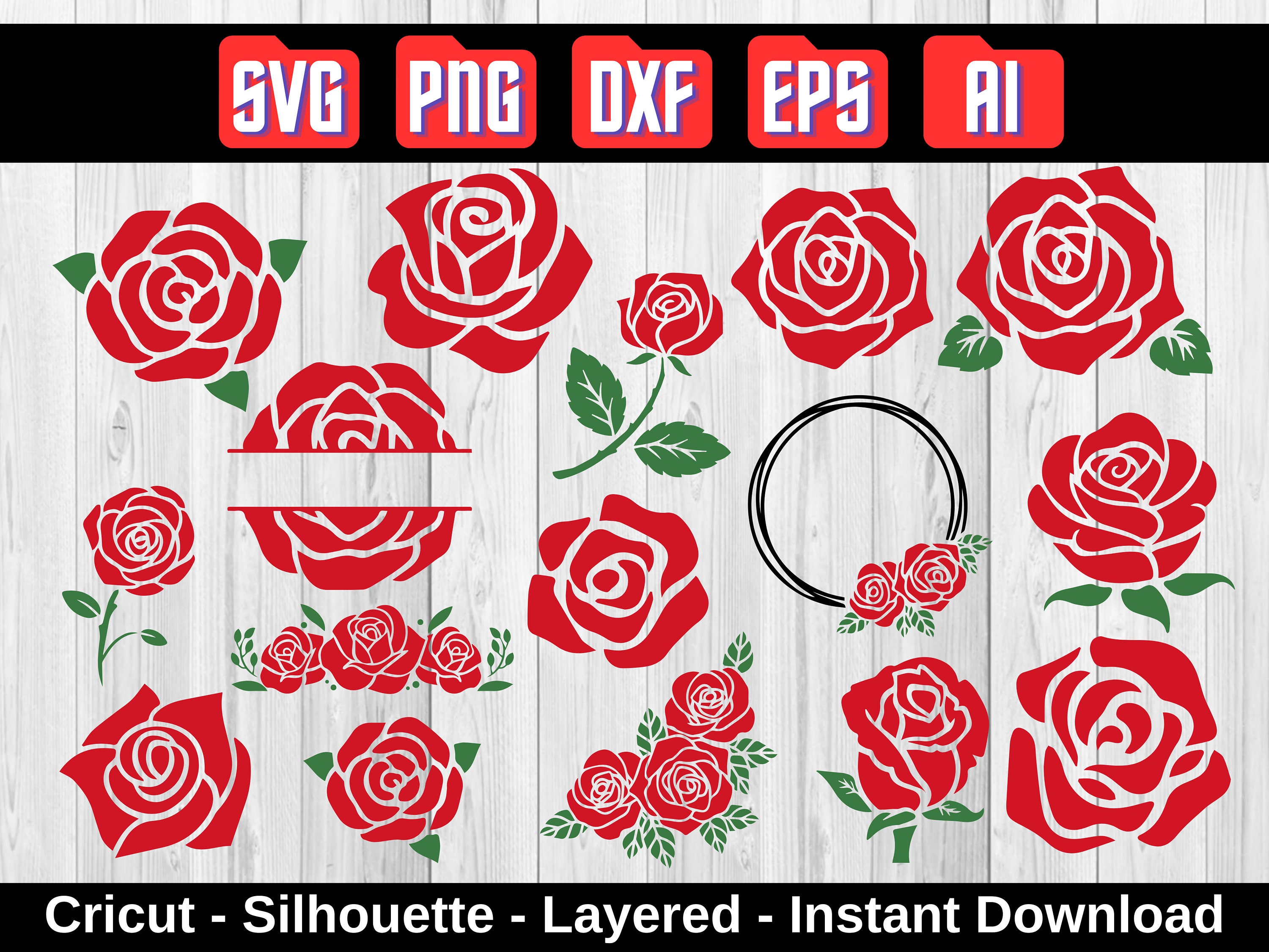 ROSE SVG FILE Rose Svg Bundle Roses Svg Rose Clipart - Etsy Canada