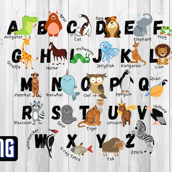 Animal Alphabet - Etsy