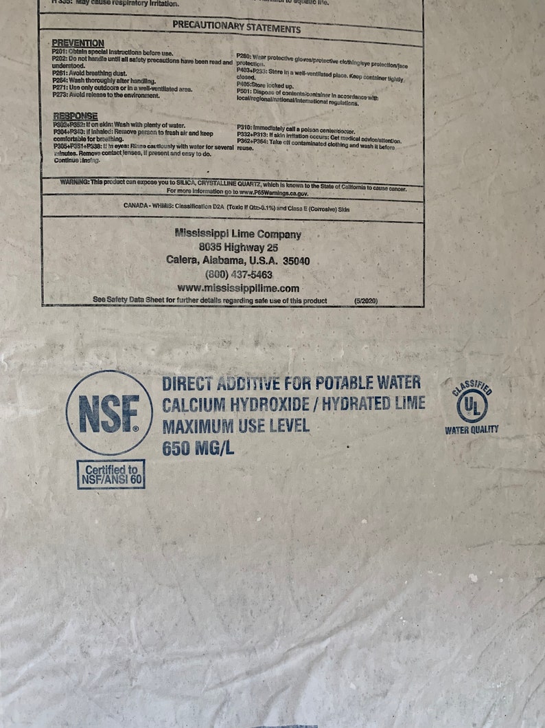 Calcium Hydroxide 99% N Type 5lb Bag - Etsy