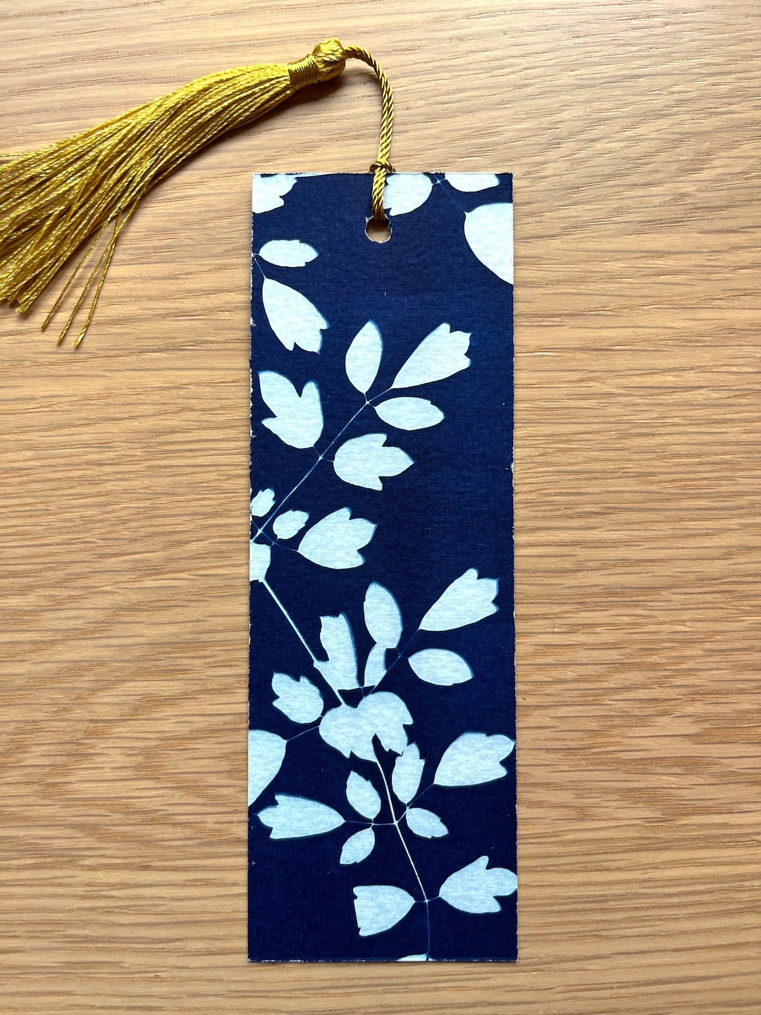 Bookmark leaves Iii Original and Unique Cyanotype on Fine Watercolour ...