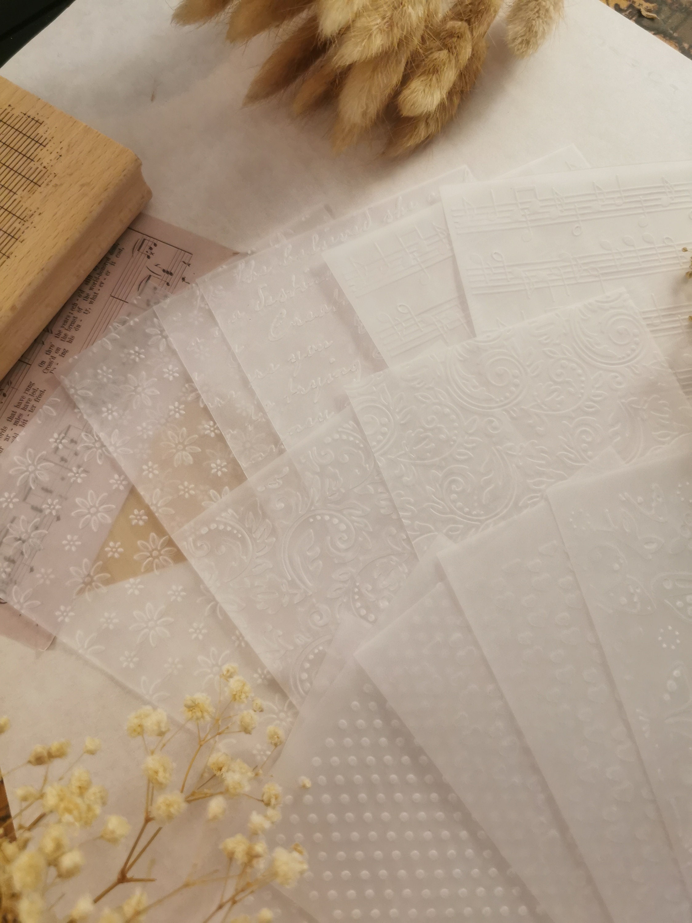 Embossed Vellum Paper 14pcs A6 Scrapbooking Embossed Paper Vellum Paper ...