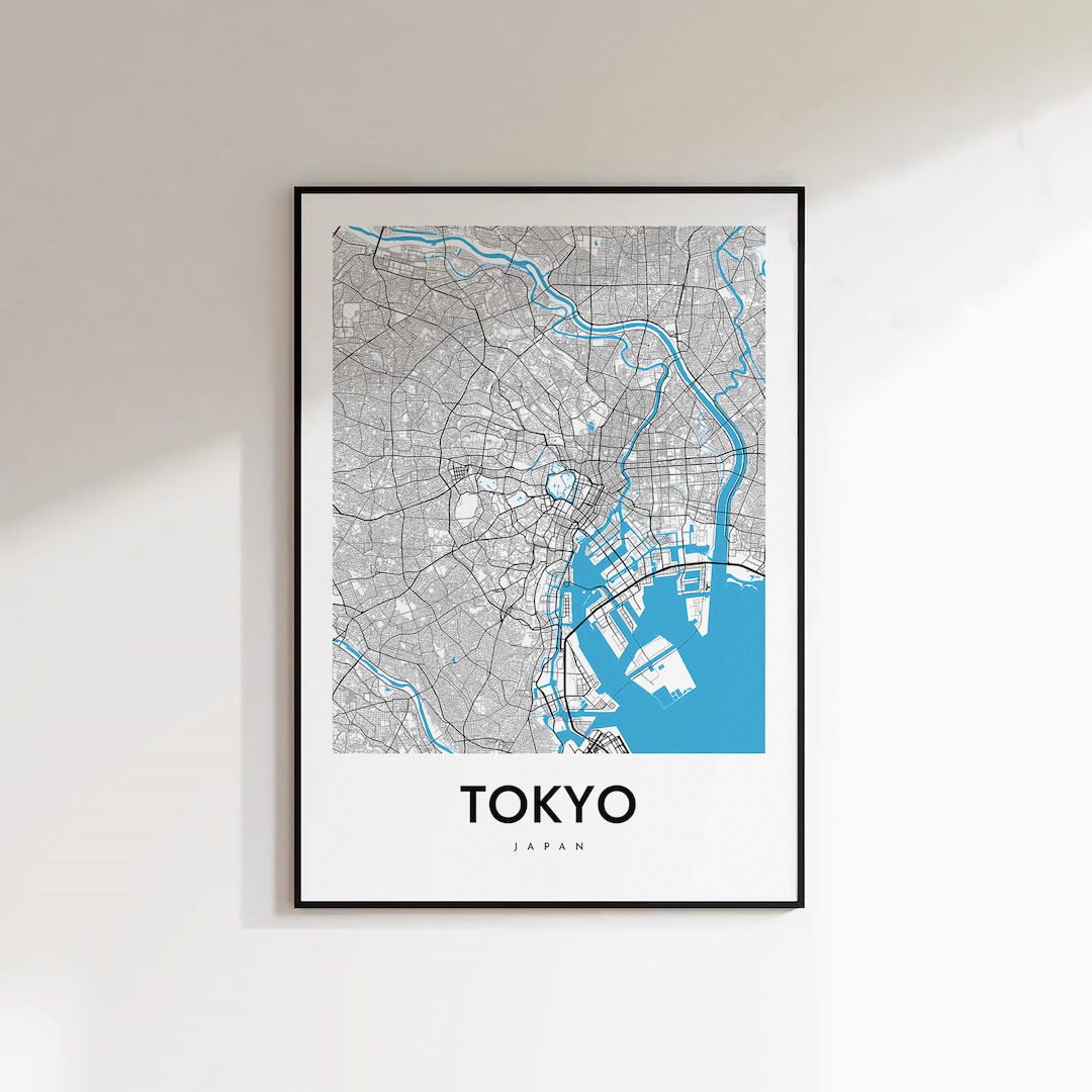 Tokyo Map Print, Tokyo Street Map Poster, Map of Tokyo Wall Art, Tokyo ...