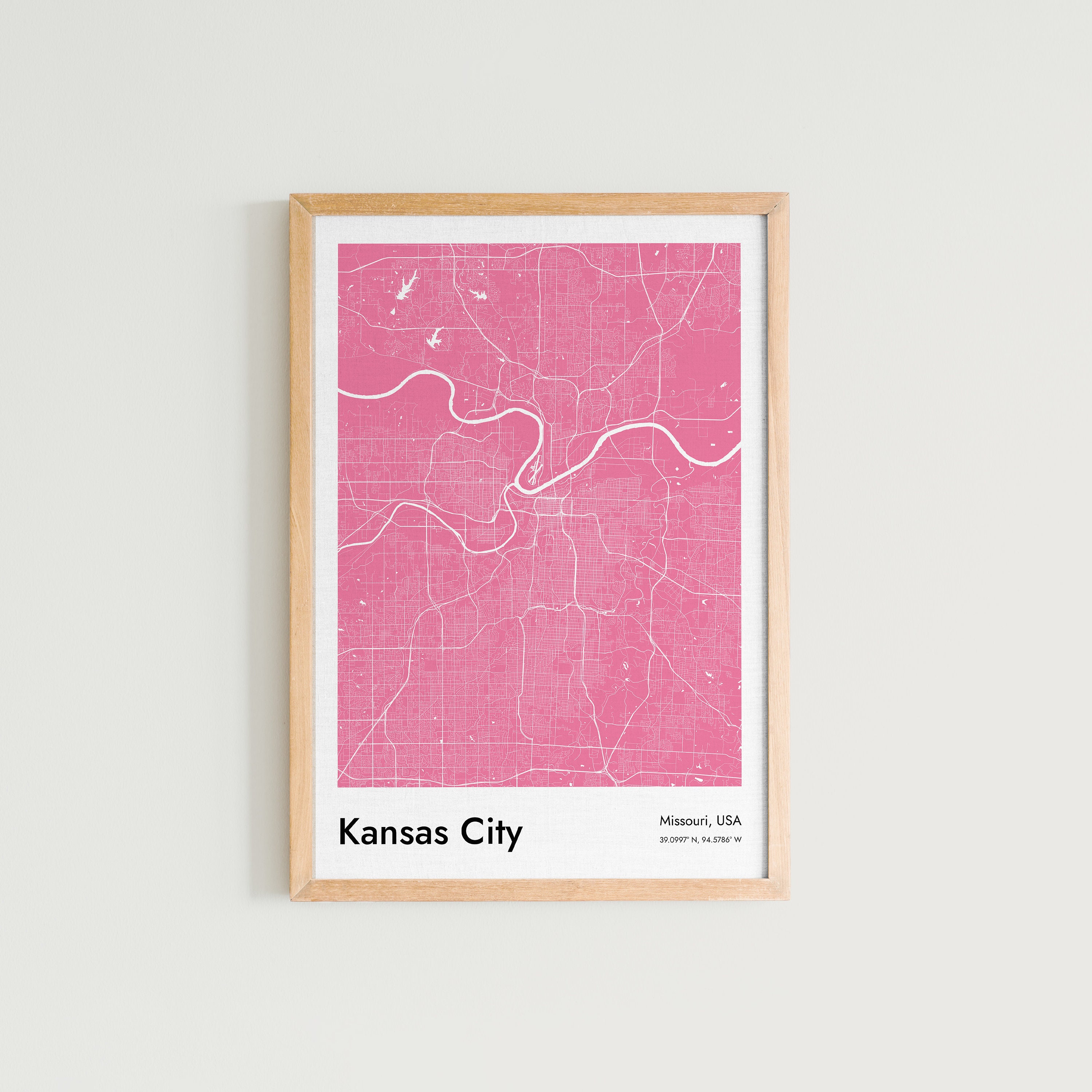 Kansas City Map Print, Kansas Street Map Poster, Map of Kansas City ...
