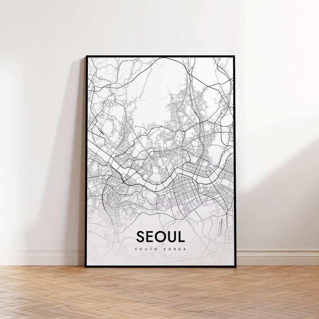 Seoul Map Print, Seoul Street Map Poster, Map of Seoul Wall Art, South ...