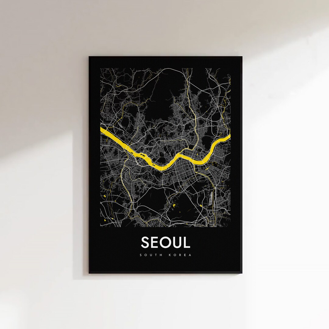 Seoul Map Print, Seoul Street Map Poster, Map of Seoul Wall Art, South ...