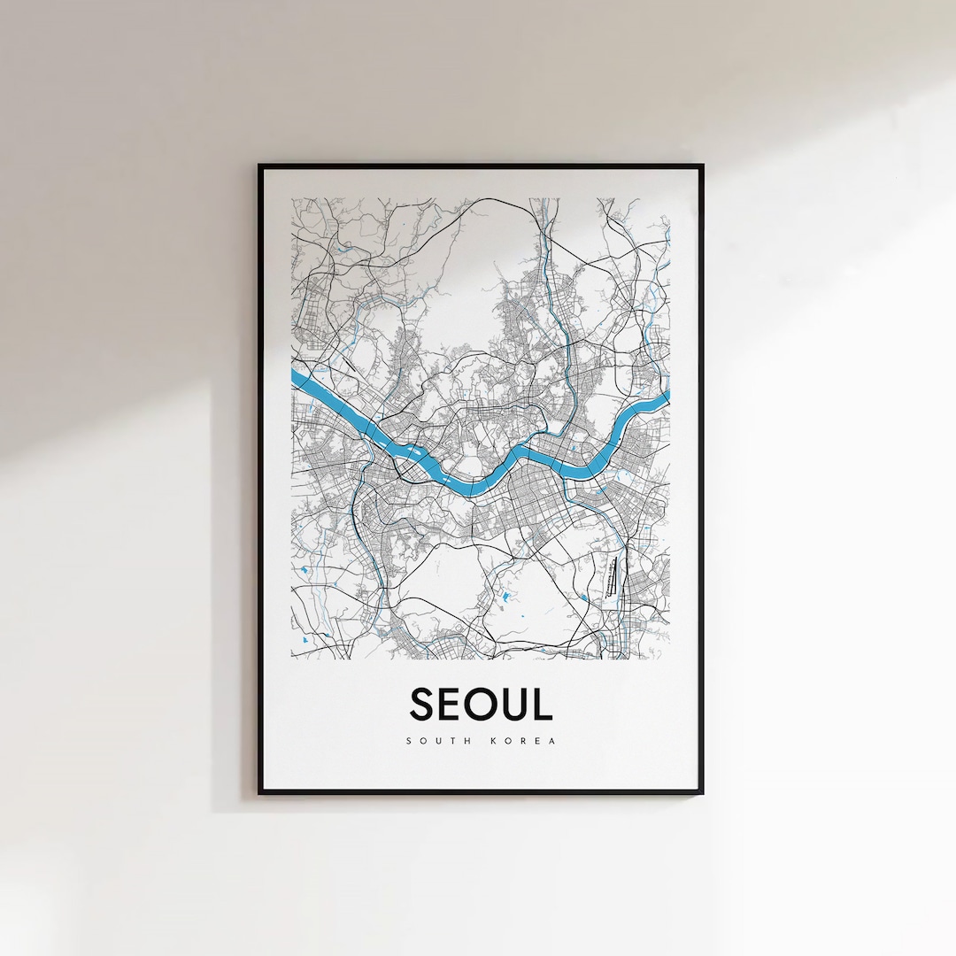 Seoul Map Print, Seoul Street Map Poster, Map of Seoul Wall Art, South ...
