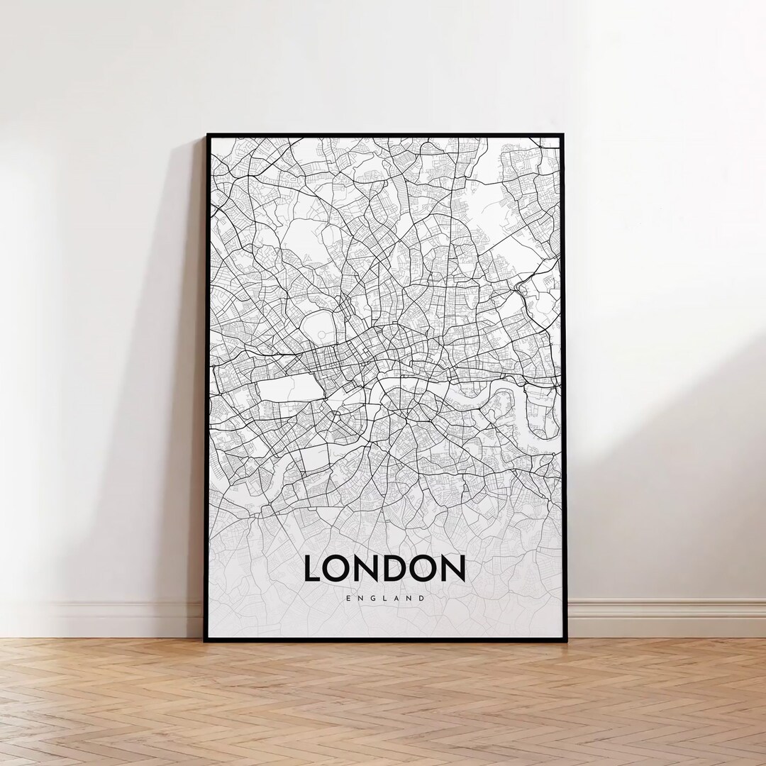London Map Print, London Street Map Poster, Map of London Wall Art ...