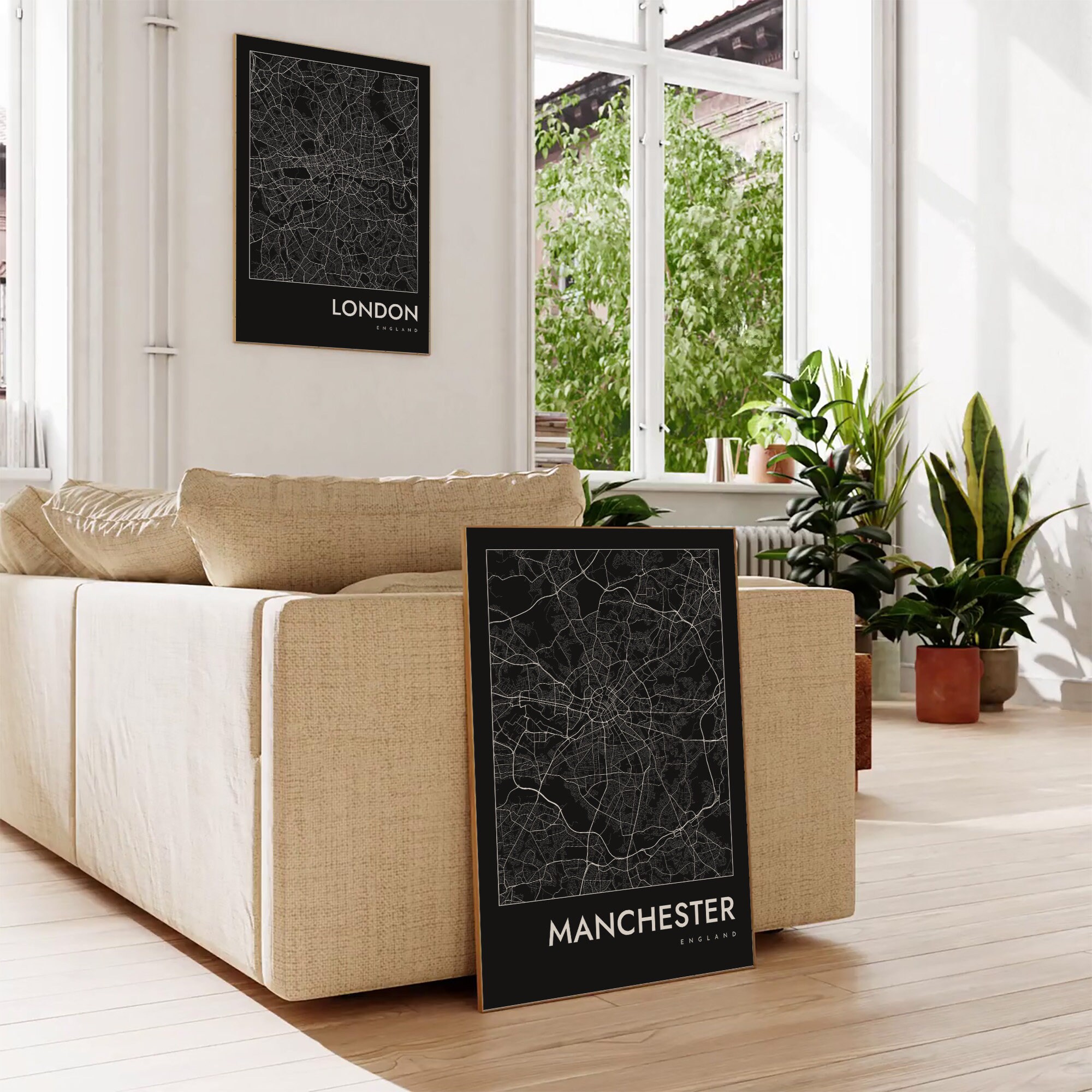 Manchester Map Print, Manchester Street Map Poster, Map of Manchester ...