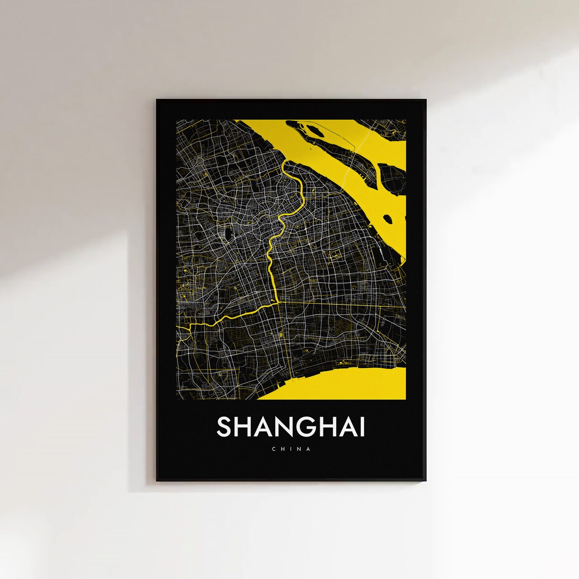 Shanghai Map Print, Shanghai Street Map Poster, Map of Shanghai Wall ...