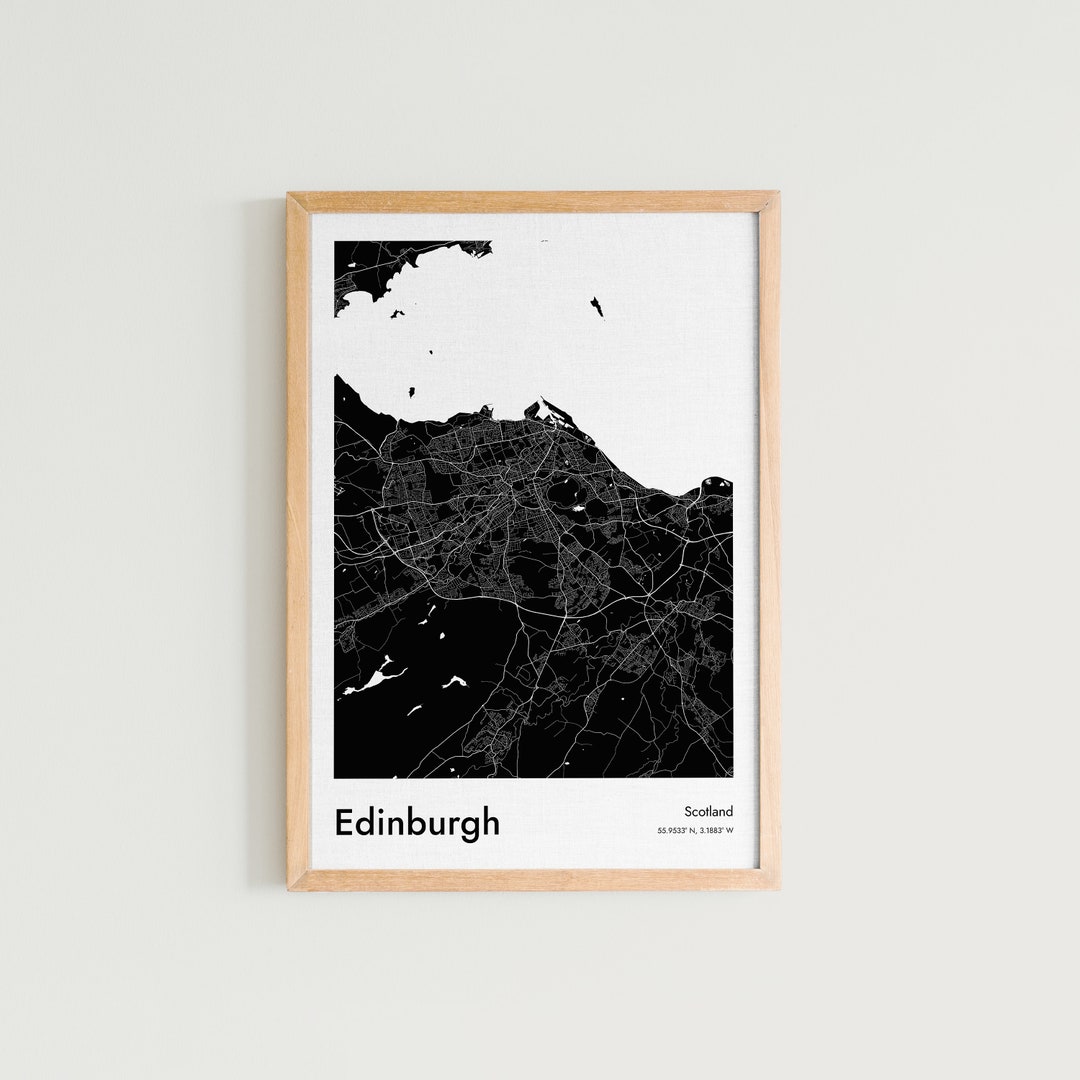 Edinburgh Map Print, Edinburgh Street Map Poster, Map of Edinburgh ...