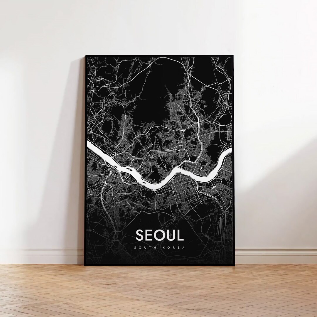 Seoul Map Print, Seoul Street Map Poster, Map of Seoul Wall Art, South ...