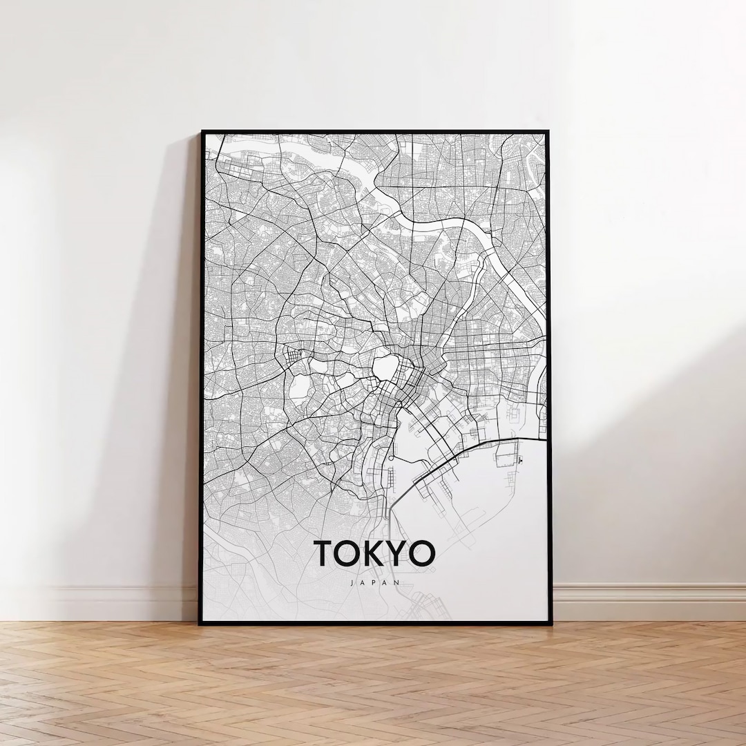 Tokyo Map Print, Tokyo Street Map Poster, Map of Tokyo Wall Art, Tokyo ...