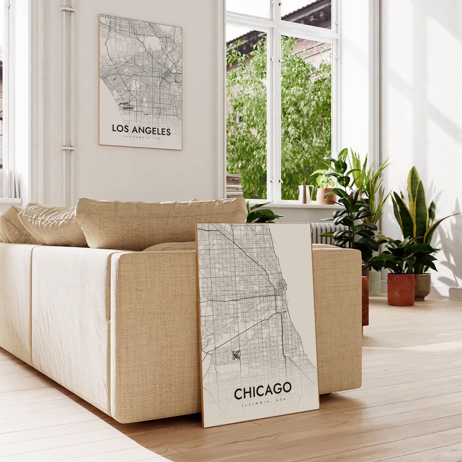 Chicago Map Print, Chicago Street Map Poster, Map of Chicago Wall Art ...
