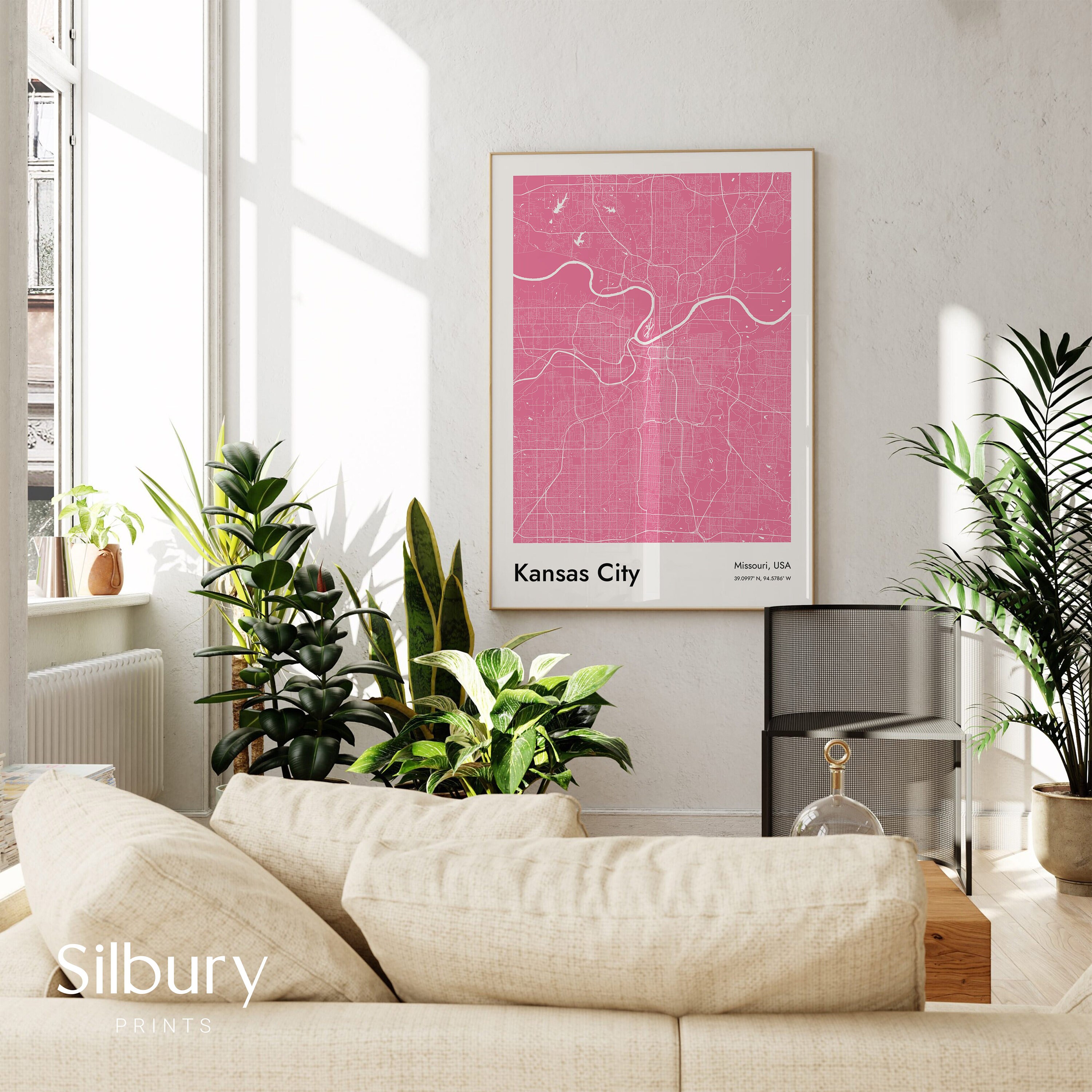 Kansas City Map Print, Kansas Street Map Poster, Map of Kansas City ...