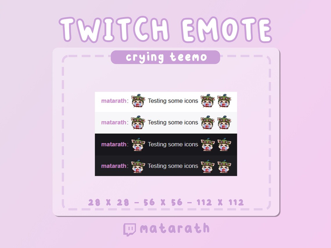 Twitch Emote, League of Legends/teemo Emote: Sad and Crying - Etsy