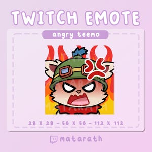 Twitch/discord Emote, League of Legends/teemo Emote: Angry and on Fire ...