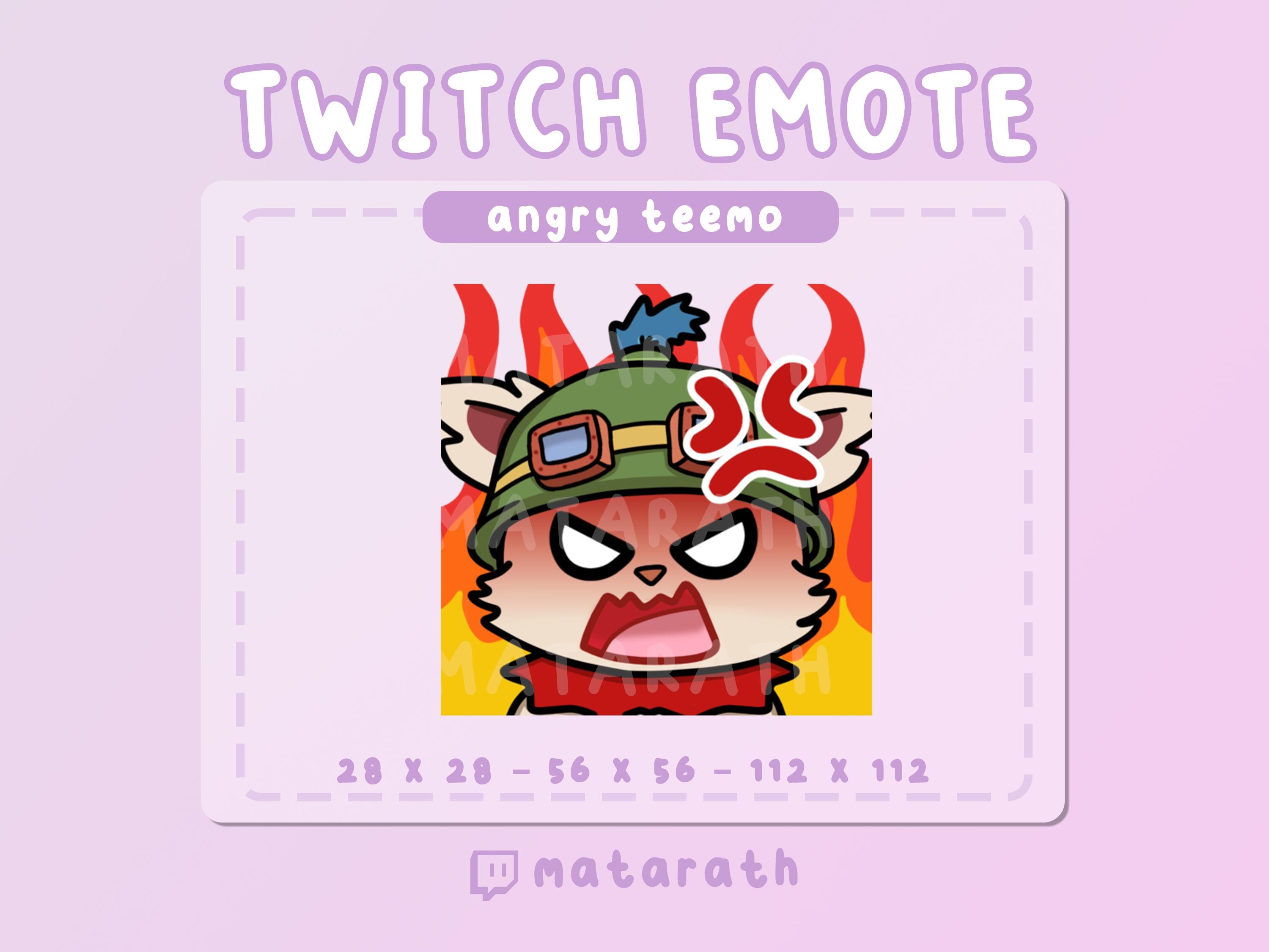 Twitch/discord Emote, League of Legends/teemo Emote: Angry and on Fire ...