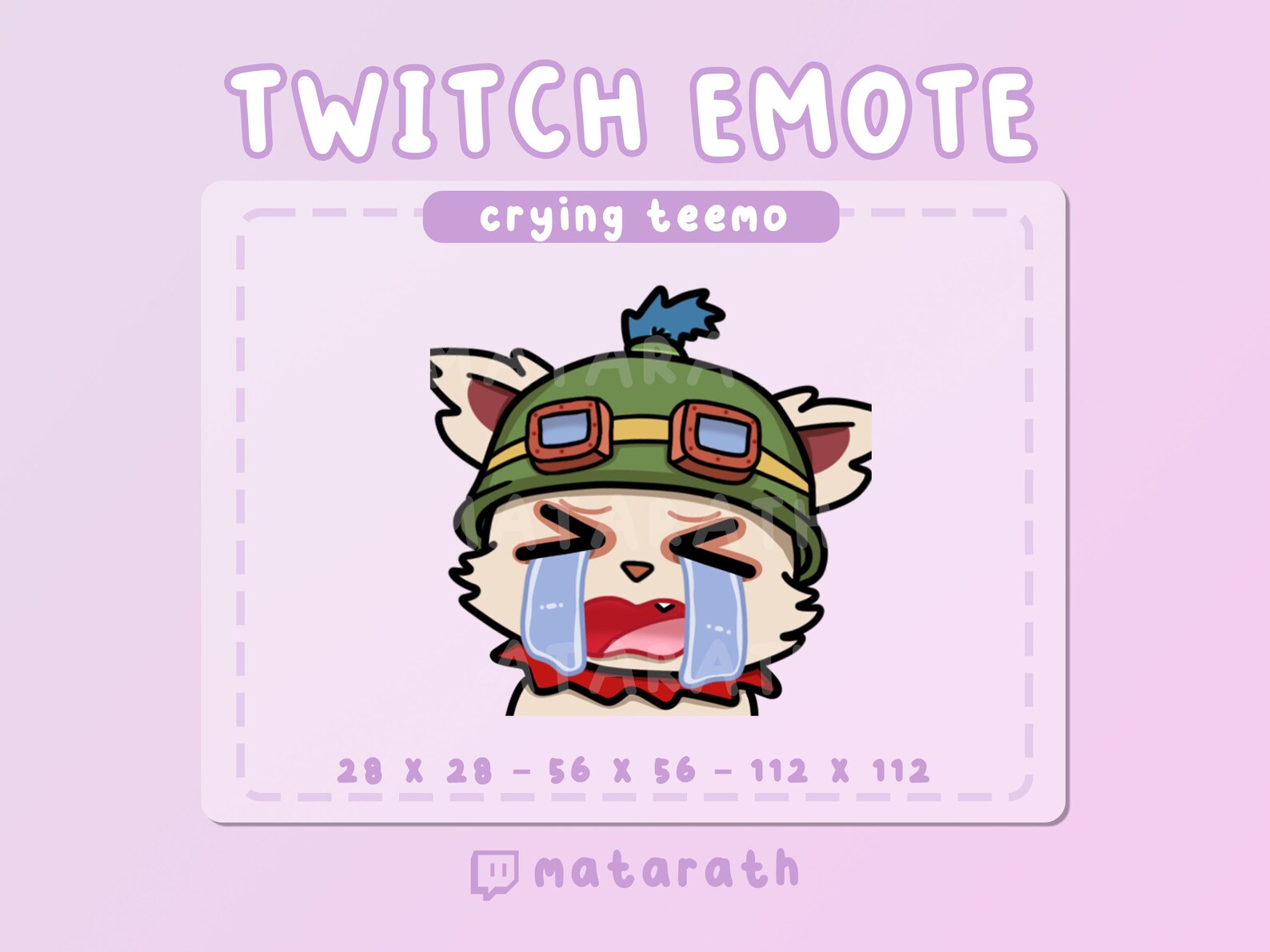 Twitch Emote, League of Legends/teemo Emote: Sad and Crying - Etsy