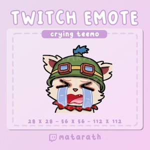 Twitch Emote, League of Legends/teemo Emote: Sad and Crying - Etsy