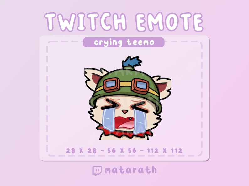 Twitch Emote, League of Legends/teemo Emote: Sad and Crying - Etsy