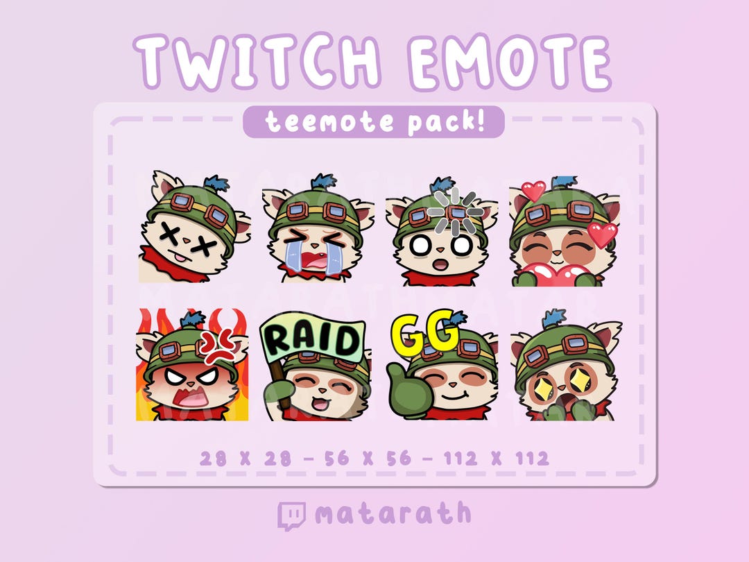 8 Twitch/discord Emote Bundle, League of Legends/teemo Emote Pack - Etsy