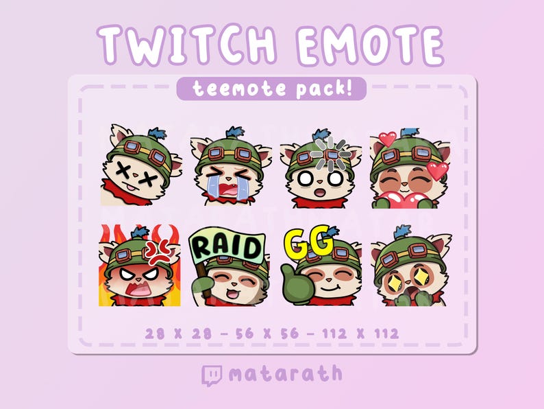 8 Twitch/discord Emote Bundle, League of Legends/teemo Emote Pack ...