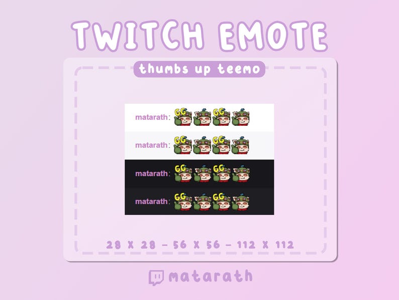 Twitch Emote, League of Legends/teemo Emote: Gg and Thumbs Up! - Etsy