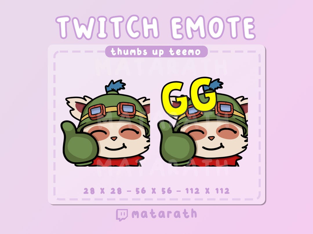 Twitch Emote, League of Legends/teemo Emote: Gg and Thumbs Up! - Etsy