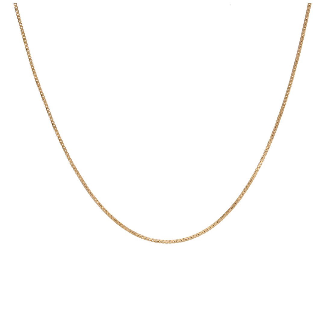 9ct Yellow Gold Fine Box Chain Necklace - Delicate Pendant Chain (18-20 ...