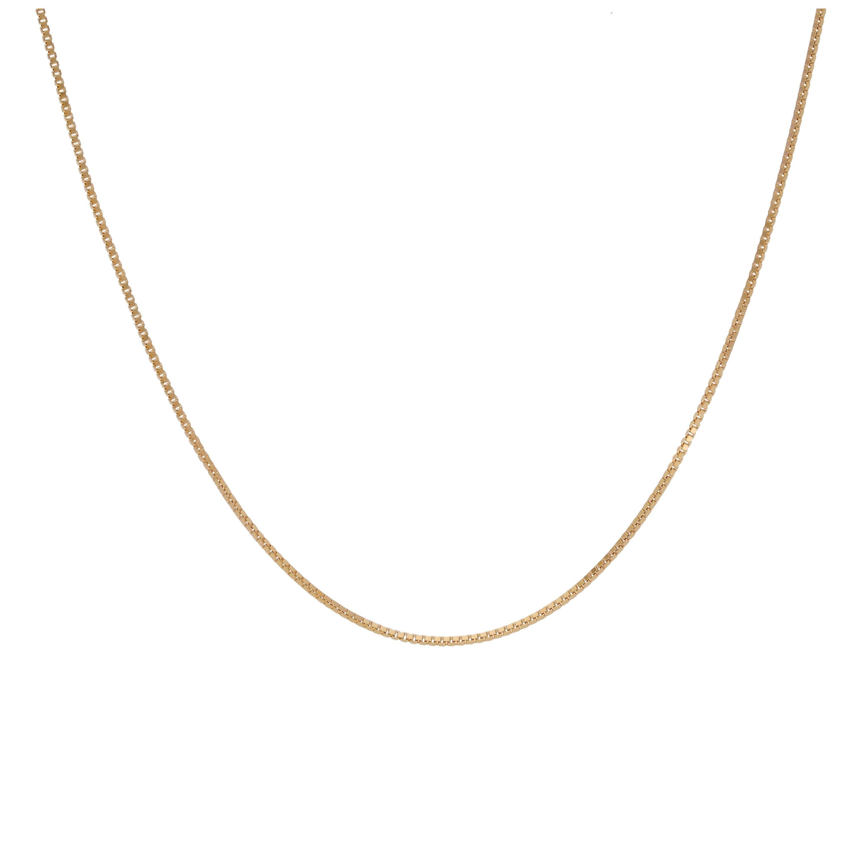 9ct Yellow Gold Fine Box Chain Necklace - Delicate Pendant Chain (18-20 ...